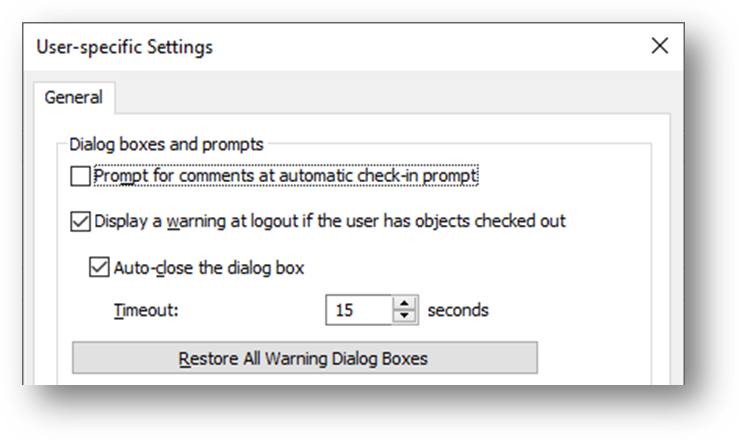 How To Configure A Warning At Logout If The User Has Objects Checked Out